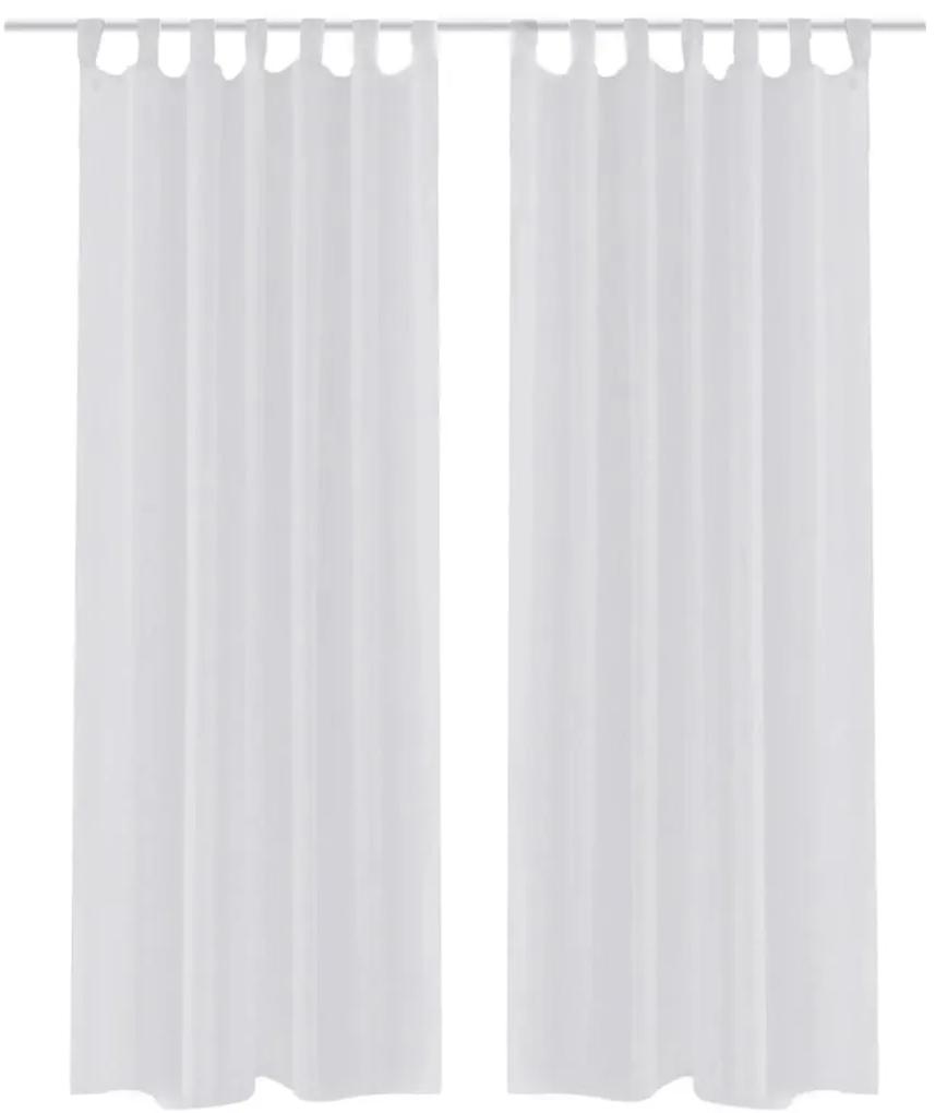 Bílé průsvitné závěsy - 2 ks - 140 x 175 cm
