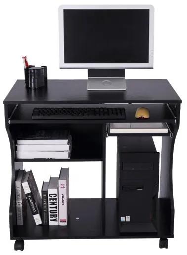 Mobilní počítačový stůl Luis 80 x 48 x 76 cm | černý