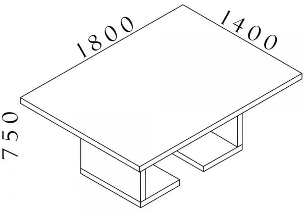 Jednací stůl Lineart 180 x 140 cm