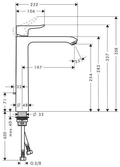 Hansgrohe Metris Umyvadlová baterie 260 s výpustí 31082000