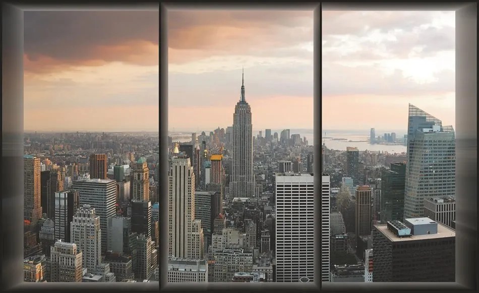 Postershop Fototapeta: Pohled z okna na Manhattan - 184x254 cm