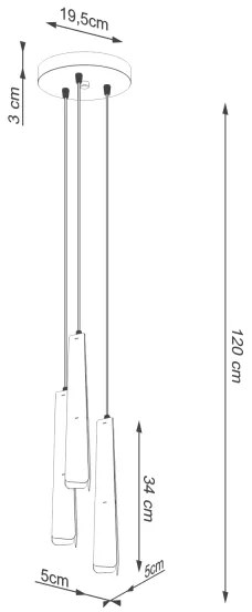 Sollux SL.1398 - Lustr na lanku PRYSM 3xG9/8W/230V bílá