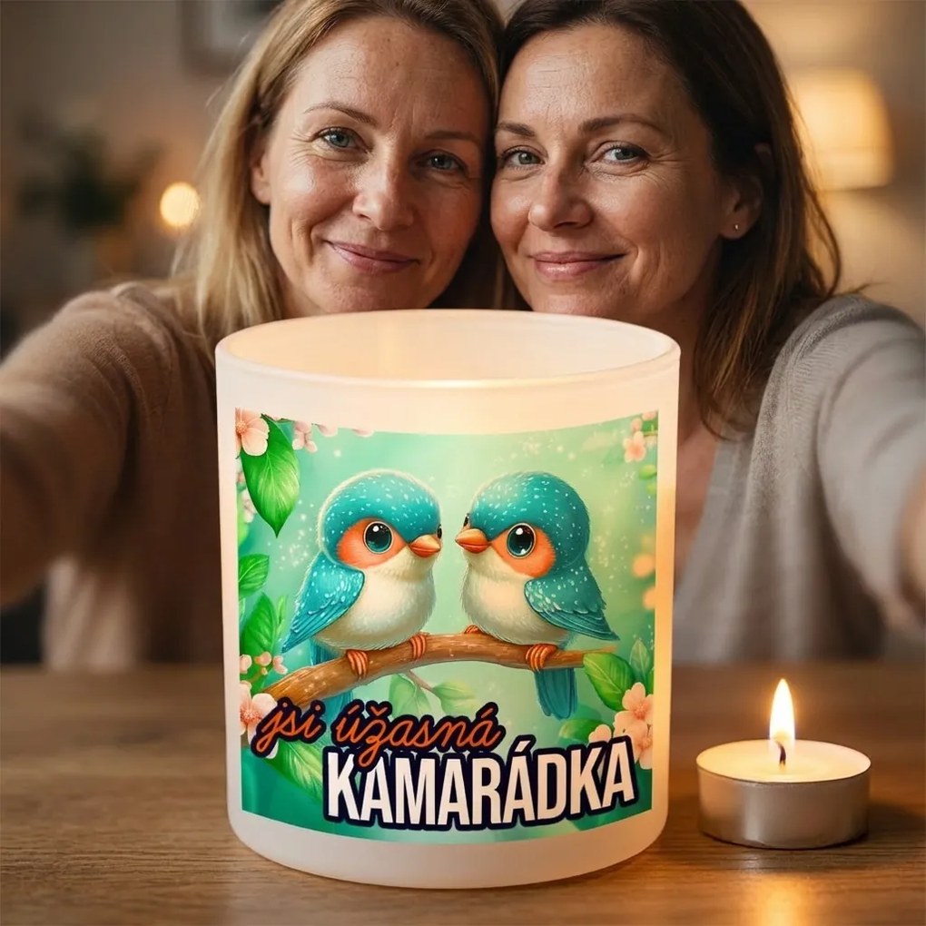 Ahome CZ Originální skleněný svícen Jsi úžasná kamarádka