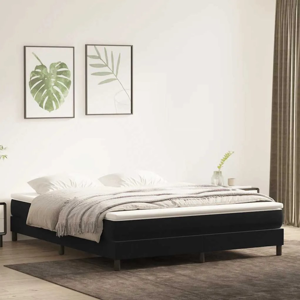 Postel Box Spring bez matrace černá 180x210 cm samet 3315839