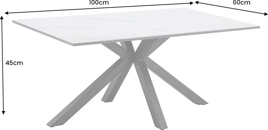 Keramický konferenční stolek Fabrico 100 cm bílý