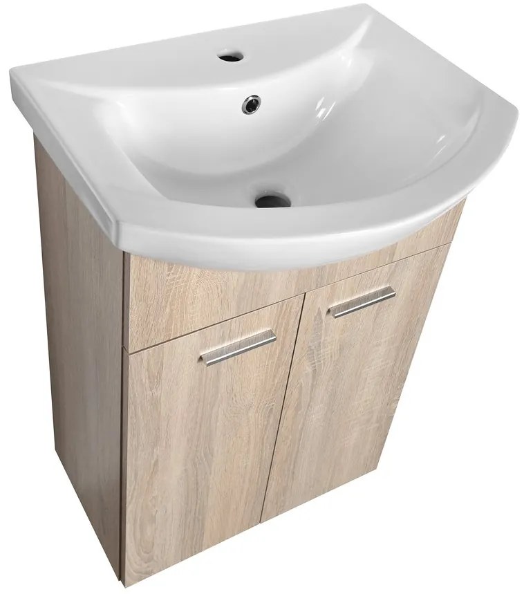 Aqualine ZOJA umyvadlová skříňka 50,5 x 74 x 30 cm dub platin 51057