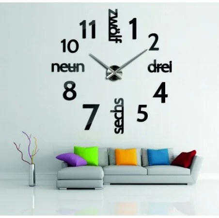 Moderní hodiny na zeď DIY DRIWAL l 3D HODINY 12S039