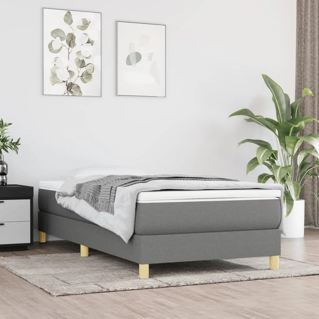 Rám postele s boxspringem tmavě šedá 80 x 200 cm textil 3120567