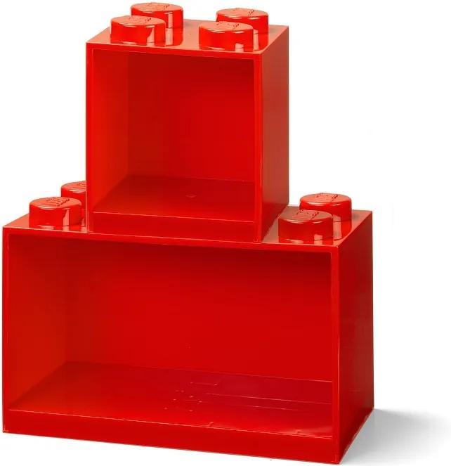 Lego, Sada nástěnných polic Brick Set, 2ks | červená