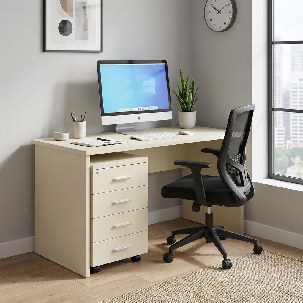 Sestava kancelářského nábytku SimpleOffice 1, 120 cm, bříza