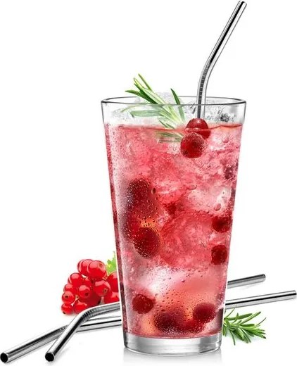 TESCOMA Nerezové slámky myDRINK, 4 ks, s čisticím kartáčkem
