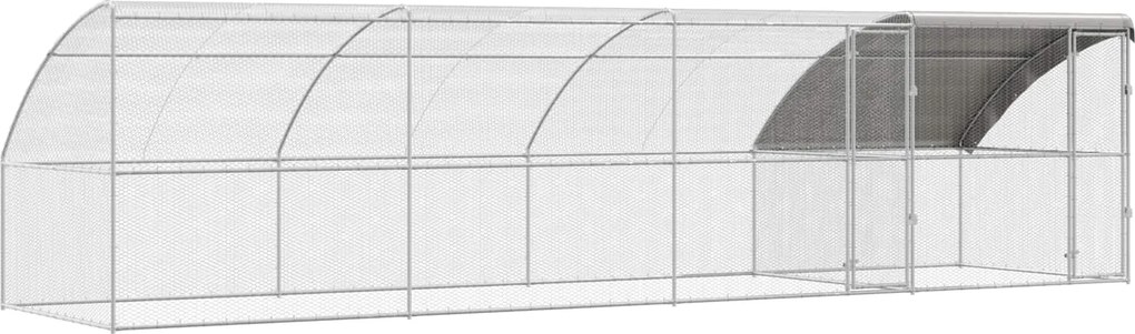 Klec na kuřata 4 ks Stříbrná 800 x 200 x 200 cm Ocel a PE 3381111
