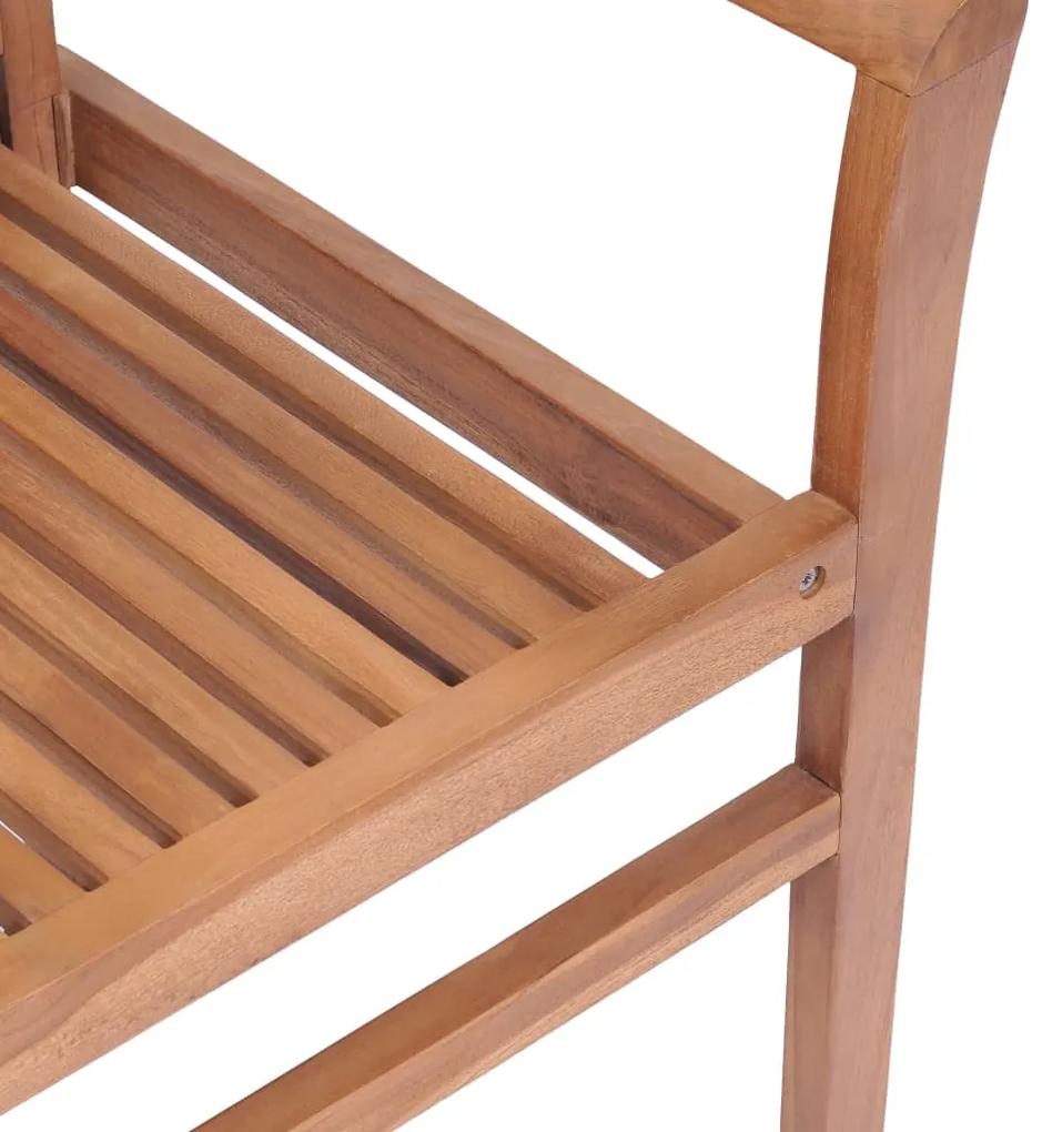 Jídelní židle Foligno - 2 ks - masivní teakové dřevo | antracitové podušky