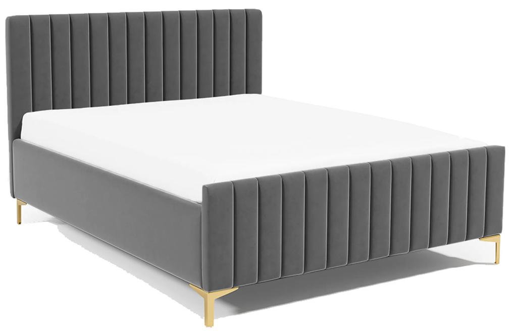 Eka Čalouněná postel SUTRA+ 180x200 cm Barva látky Trinity: (2315) Tmavá šedá, Úložný prostor: S dřevěným rámem úložného prostoru