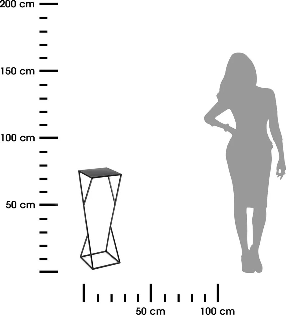 STOJAN NA KVĚTINÁČ LOFT3 70X24X24 CM ČERNÁ