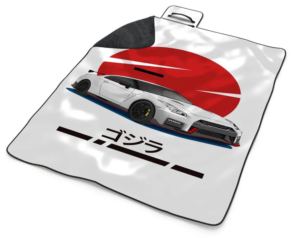 Sablio Plážová deka Nissan GTR 35 Japonské slunce: 200x140 cm