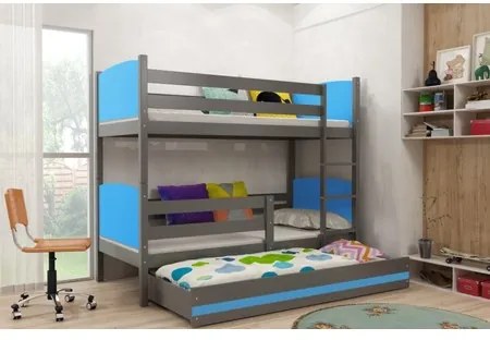 Dětská patrová postel s výsuvnou postelí TAMI 190x80 cm Bílá Bílá