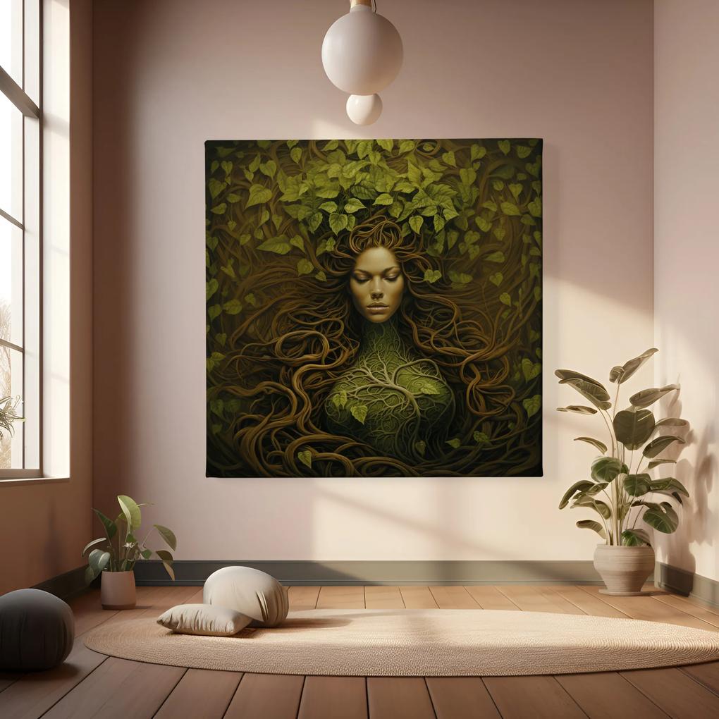 Obraz na plátně - Napojená žena Althea, strom života FeelHappy.cz Velikost obrazu: 60 x 60 cm
