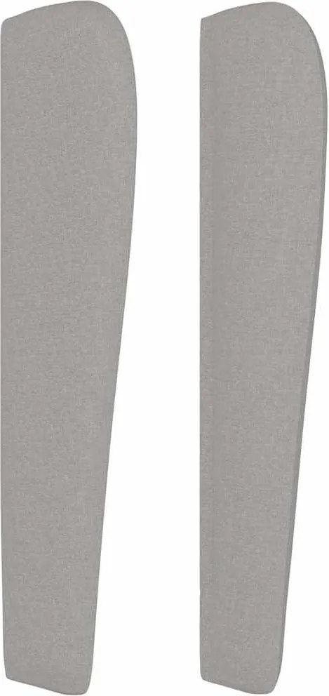 Čelo postele typu ušák světle šedé 203x23x118/128 cm textil 3118216