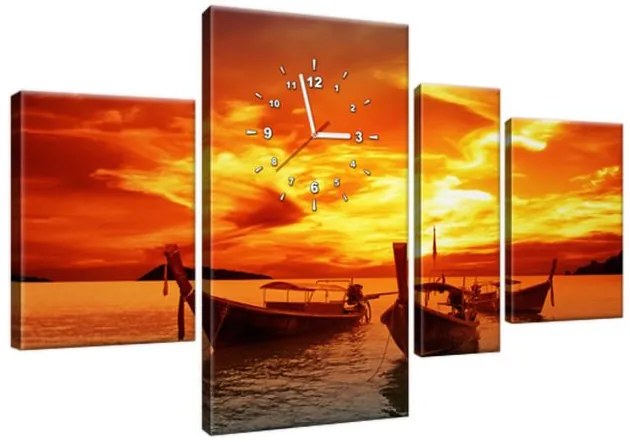 Tištěný obraz s hodinami Západ slunce v Thajsku 120x70cm ZP2508A_4AN