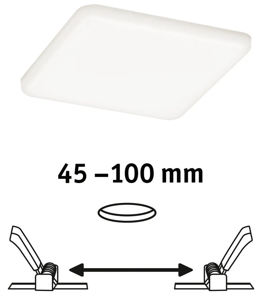 Paulmann 92397 Veluna VariFit, hranaté zápustné svítidlo, 8,5W LED 4000K, 12,5x12,5cm, IP44