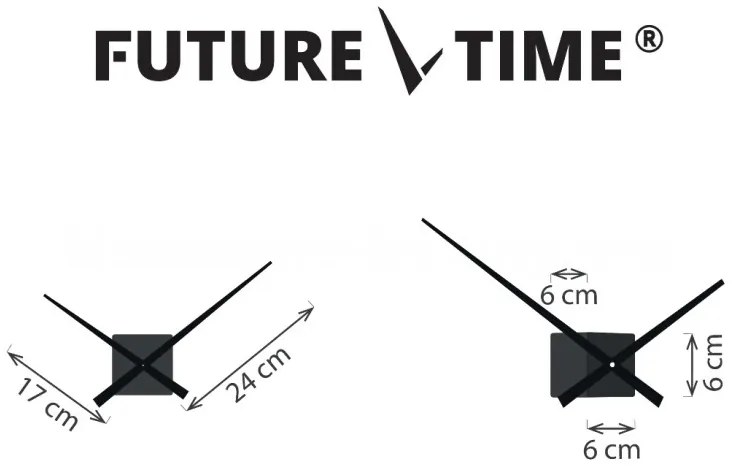 Designové nástěnné nalepovací hodiny Future Time FT3000SI Cubic silver