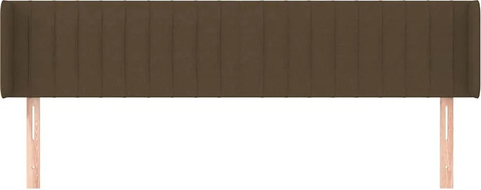 Čelo postele typu ušák tmavě hnědé 163x16x78/88 cm textil 3119015