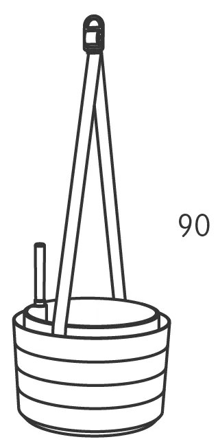Samozavlažovací závěsný květináč (žardina) Berberis 26 cm, terakota