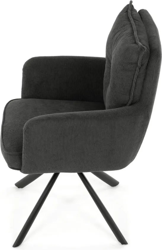 Jídelní židle HC-X1128 GREY2, manšestrová látka, šedá (60 x 67) cm