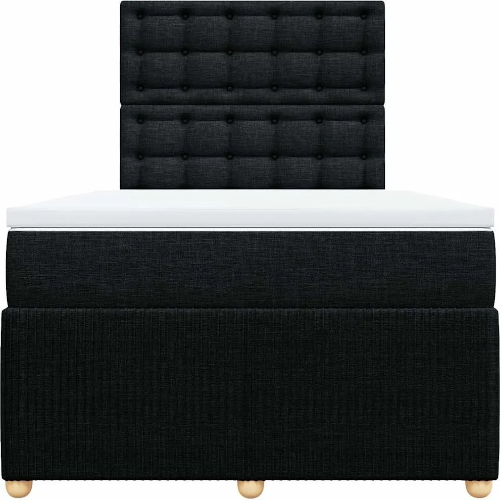 Box spring postel s matrací černá 120x200 cm textil 3292039