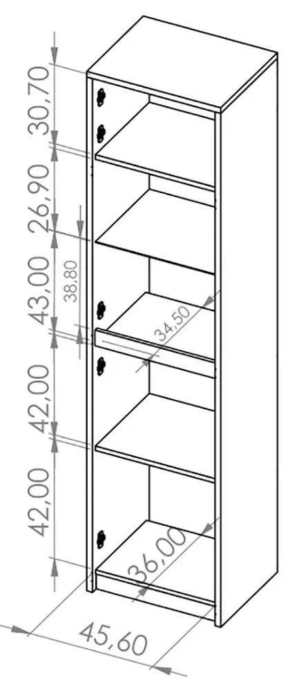 Obývací stěna DENVER mc | sestava A | 4 díly | dub monastery/černá lesk