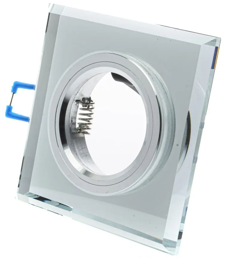 Podhledové svítidlo Glass Square, 1x skleněné/stříbrné kovové stínítko, s