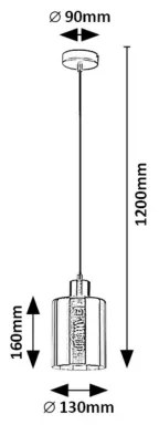 Rabalux 72248 - Lustr na lanku PEREZ 1xE27/40W/230V