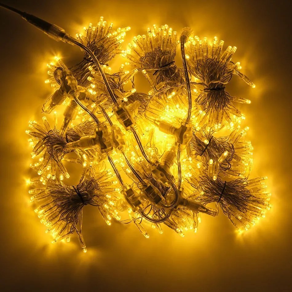 Easy Fix LED světelný závěs interiér, 100 × 700 cm, teple bílá, 600 diod, 10 pramenů, čirý kabel, IP20, prodlužovací