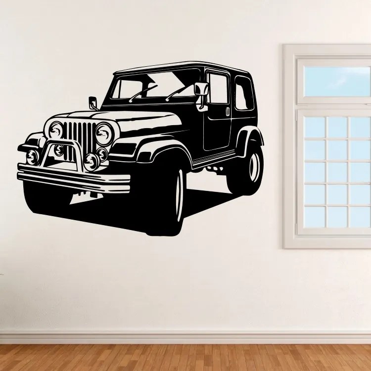 Jeep auto - vinylová samolepka na zeď 100x70cm