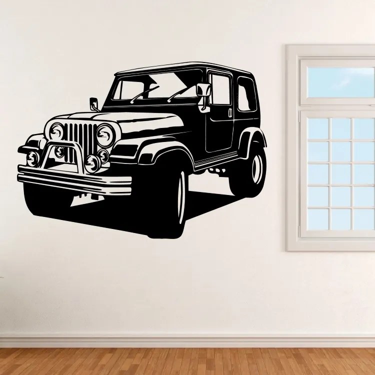 Jeep auto - vinylová samolepka na zeď 120x85cm