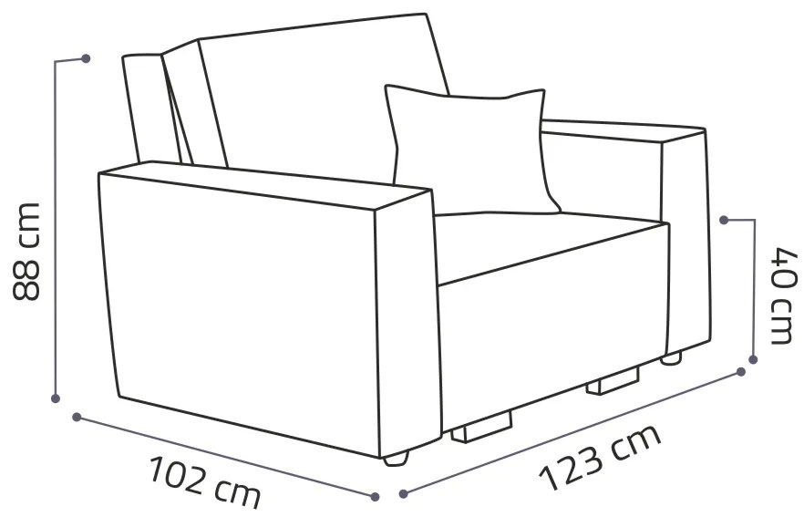 FN Rozkládací křeslo Vivian Star I světle šedá