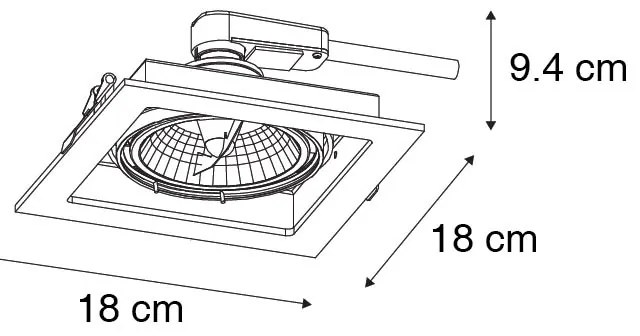 Sada 6 ks Moderní zapuštěné bodové černé 18 cm nastavitelné - Artemis 111