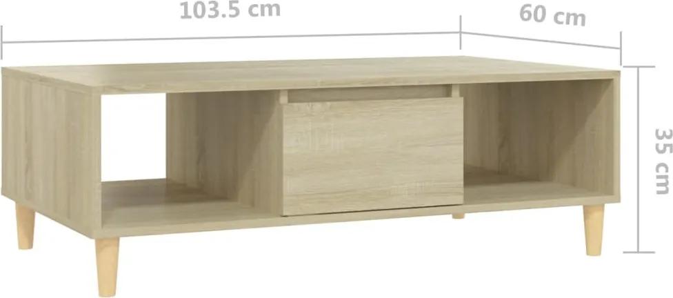 vidaXL Konferenční stolek 103,5 x 60 x 35 cm dřevotříska [806016] Barva: Bílá