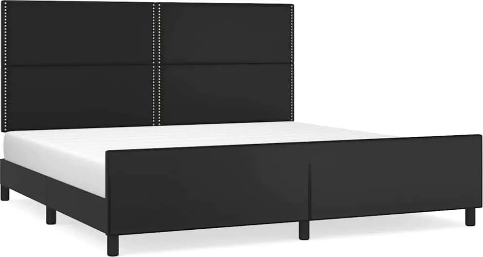 Rám postele s čelem černý 200x200 cm umělá kůže 3125530