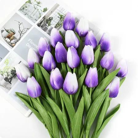 Bytová dekorace - kytice umělých tulipánů Balení: 10 ks, Barvy: K13 LEVANDULOVÁ