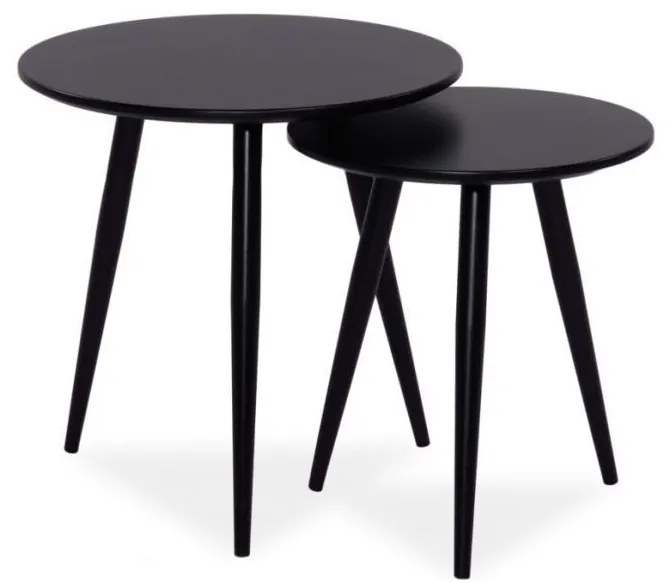 Černý set příručních stolků CLEO