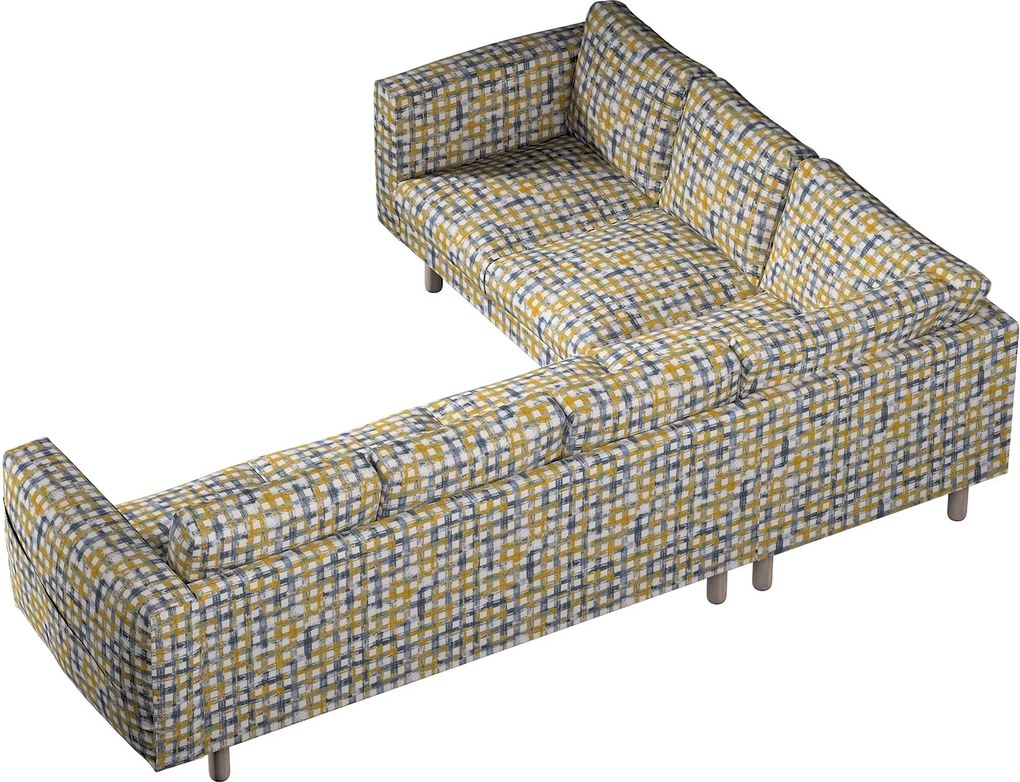 Potah na pohovku IKEA Norsborg rohová 5-místná barva modrá látka pletený vzor, vzorované