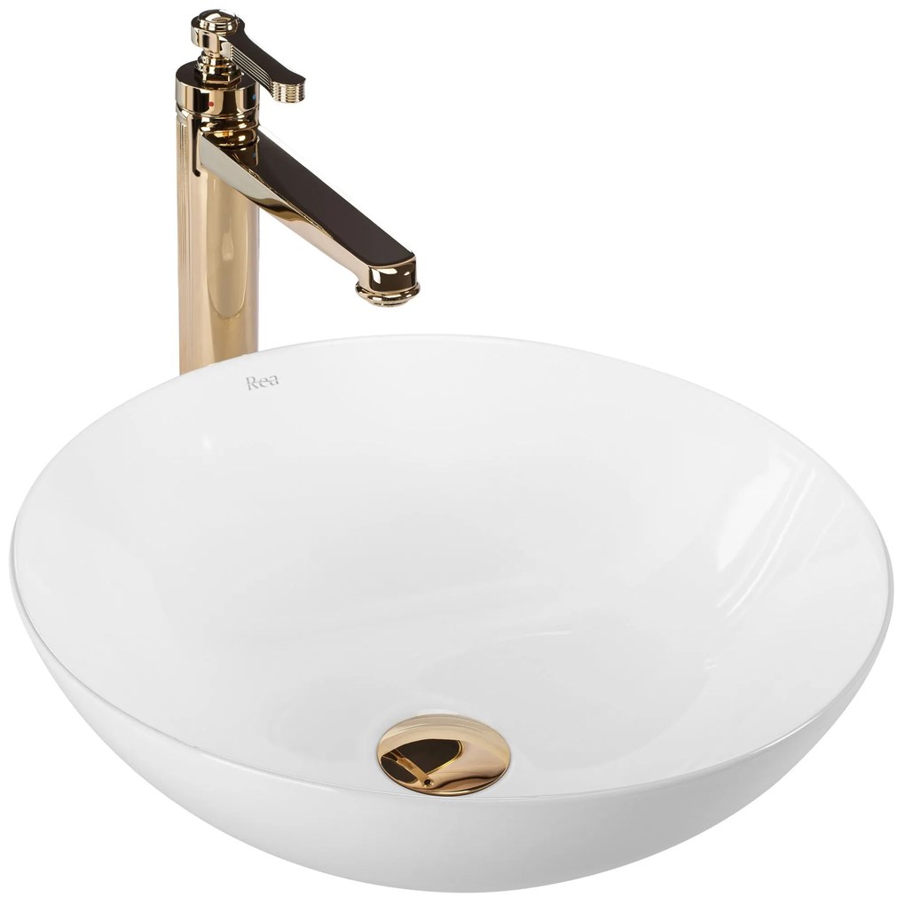Rea Erica, umyvadlo na desku 400x400x145 mm, bílá lesklá, REA-U0602