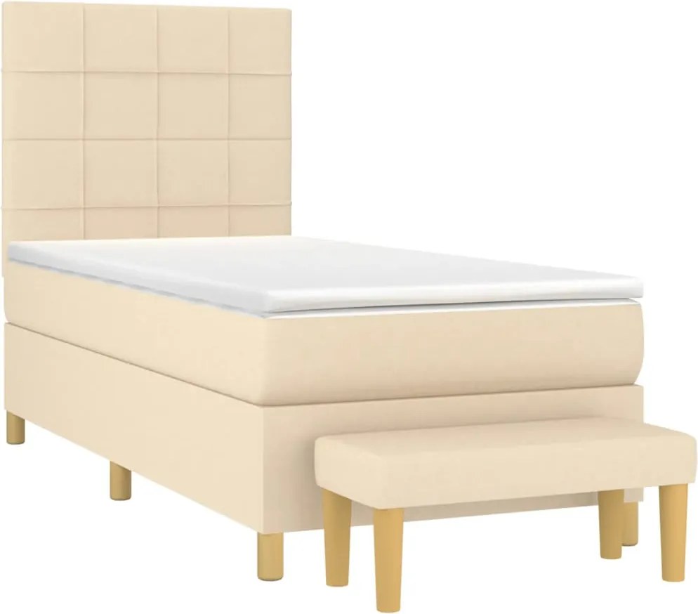 Box spring postel s matrací krémová 100 x 200 cm textil 3137138