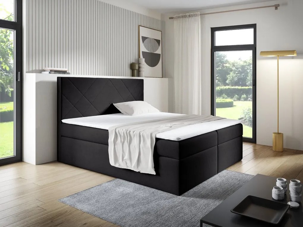 Eka Kontinentální čalouněná postel SARAH - Trinity (120x200 cm) Barva látky Trinity: Tmavě růžová (Trinity 2323)