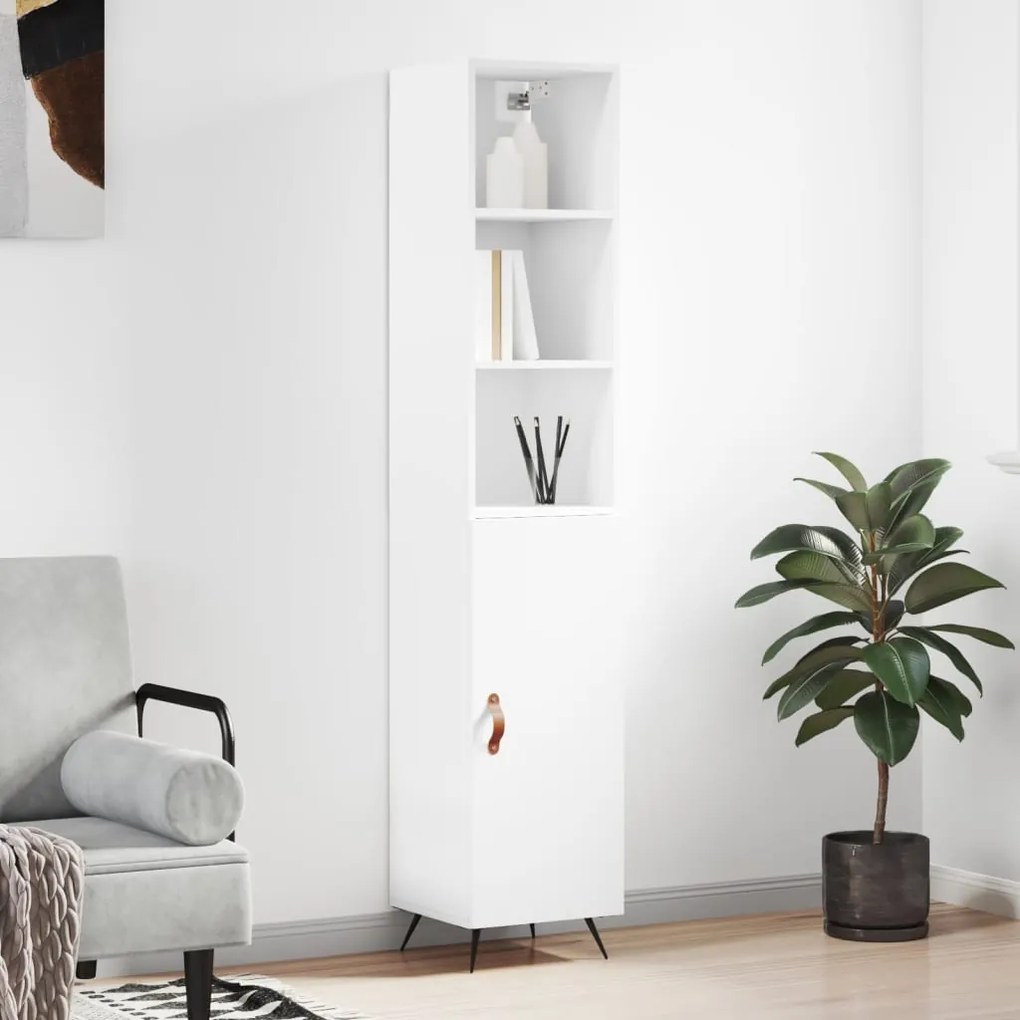 Skříň highboard bílá 34,5 x 34 x 180 cm kompozitní dřevo
