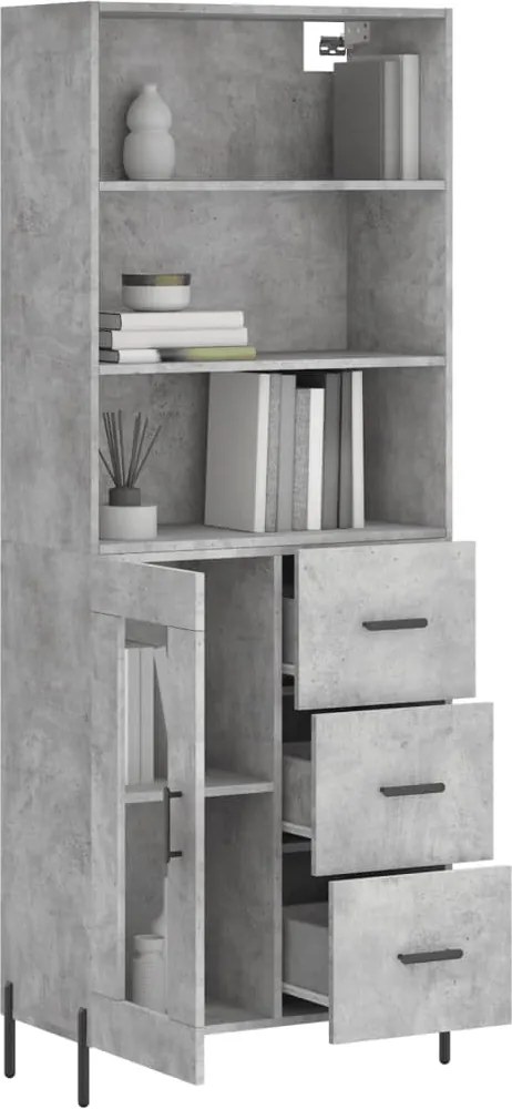 Skříň highboard betonově šedá 69,5x34x180 cm kompozitní dřevo 3189521