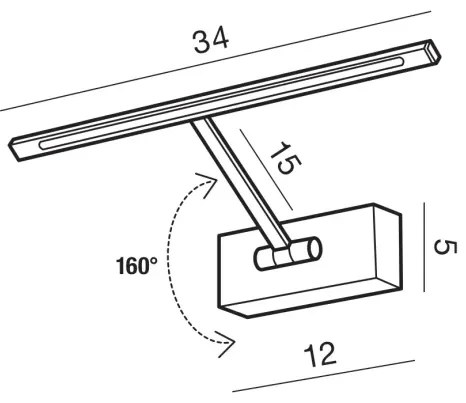 LED nástěnné svítidlo Monalisa 34 Satin Nickel