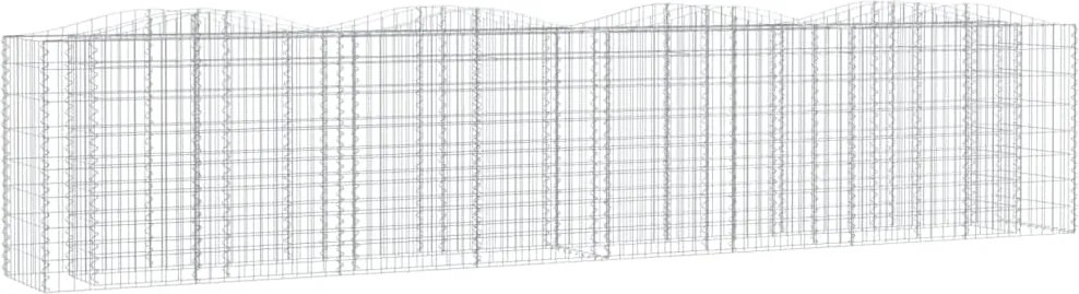 Klenutý gabion vyvýšený záhon 400x50x100 cm pozinkované železo 153547